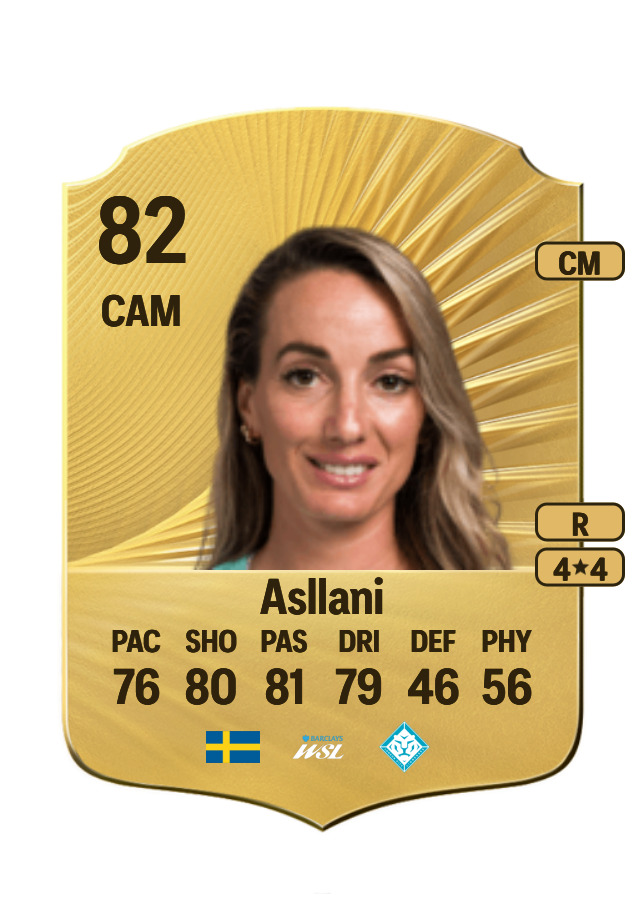 Kosovare Asllani 82 Rare | Ratings and Prices | FC 26 | FUT Mind