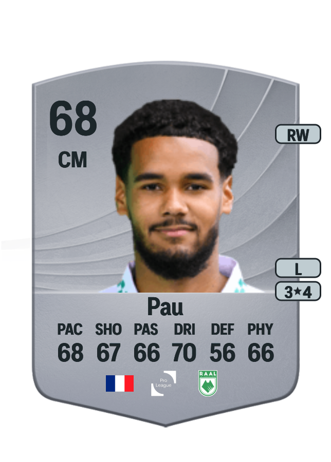 Maxime Xavier Pau 68 Rare | Ratings and Prices | FC 26 | FUT Mind