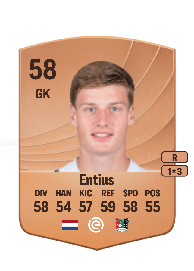 Freek Entius 58 Common | Ratings and Prices | FC 26 | FUT Mind